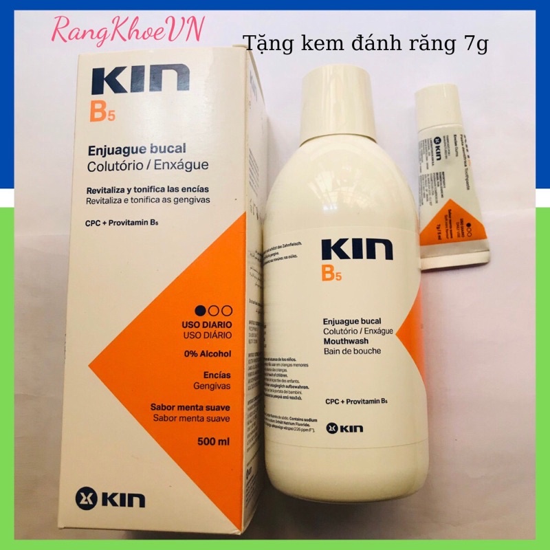 NƯỚC SÚC MIỆNG KIN B5 LÀM SẠCH MẢNG BÁM VÀ PHỤC HỒI NƯỚU RĂNG 500ML ...
