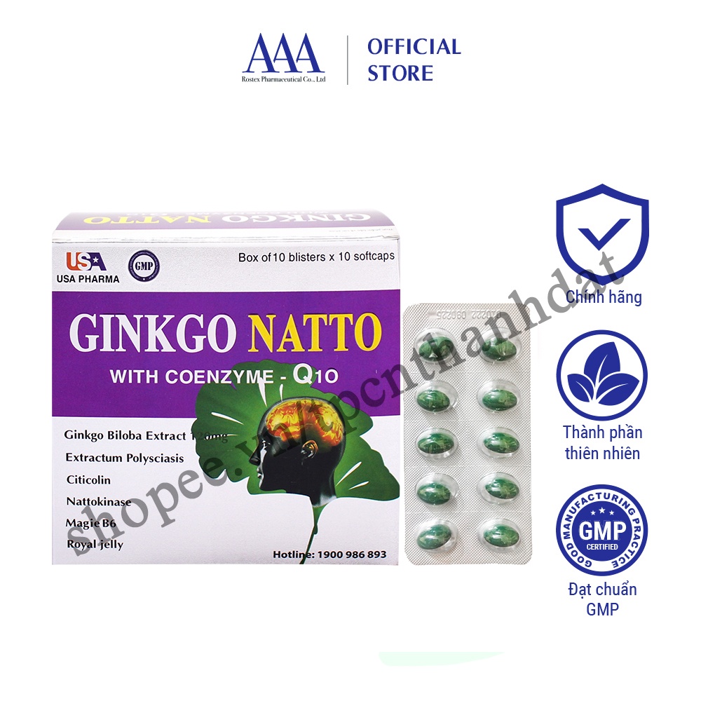 Viên uống Ginkgo Natto hỗ trợ giúp lưu thông máu não, giảm đau đầu ...