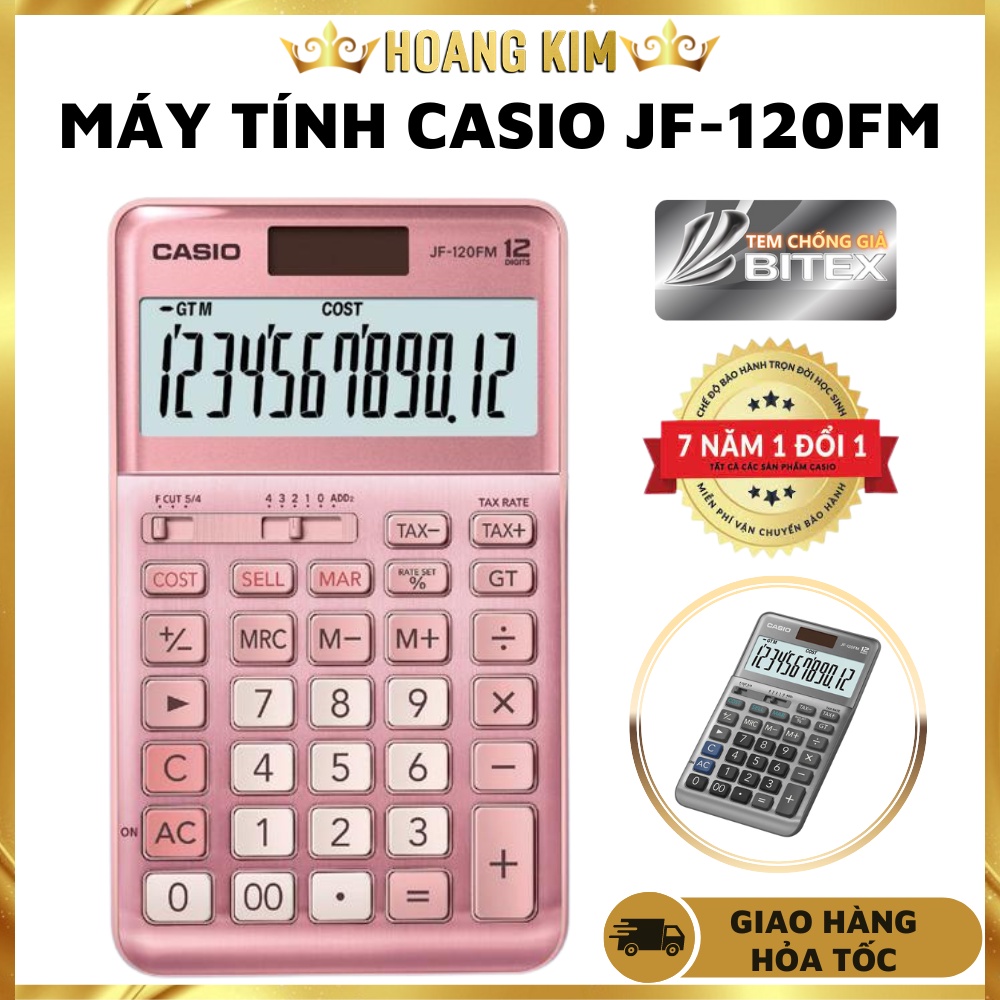 Máy tính Casio JF-120FM - Cỡ nhỏ - Thông dụng dành cho kế toán, bán hàng - Chuẩn chính hãng ...