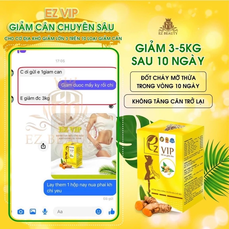 Hàng Chính Hãng EZ VIP Giảm Từ 3-5 kg Hộp 10 viên. (Liệu Trình 3 Hộp) | Shopee Việt Nam