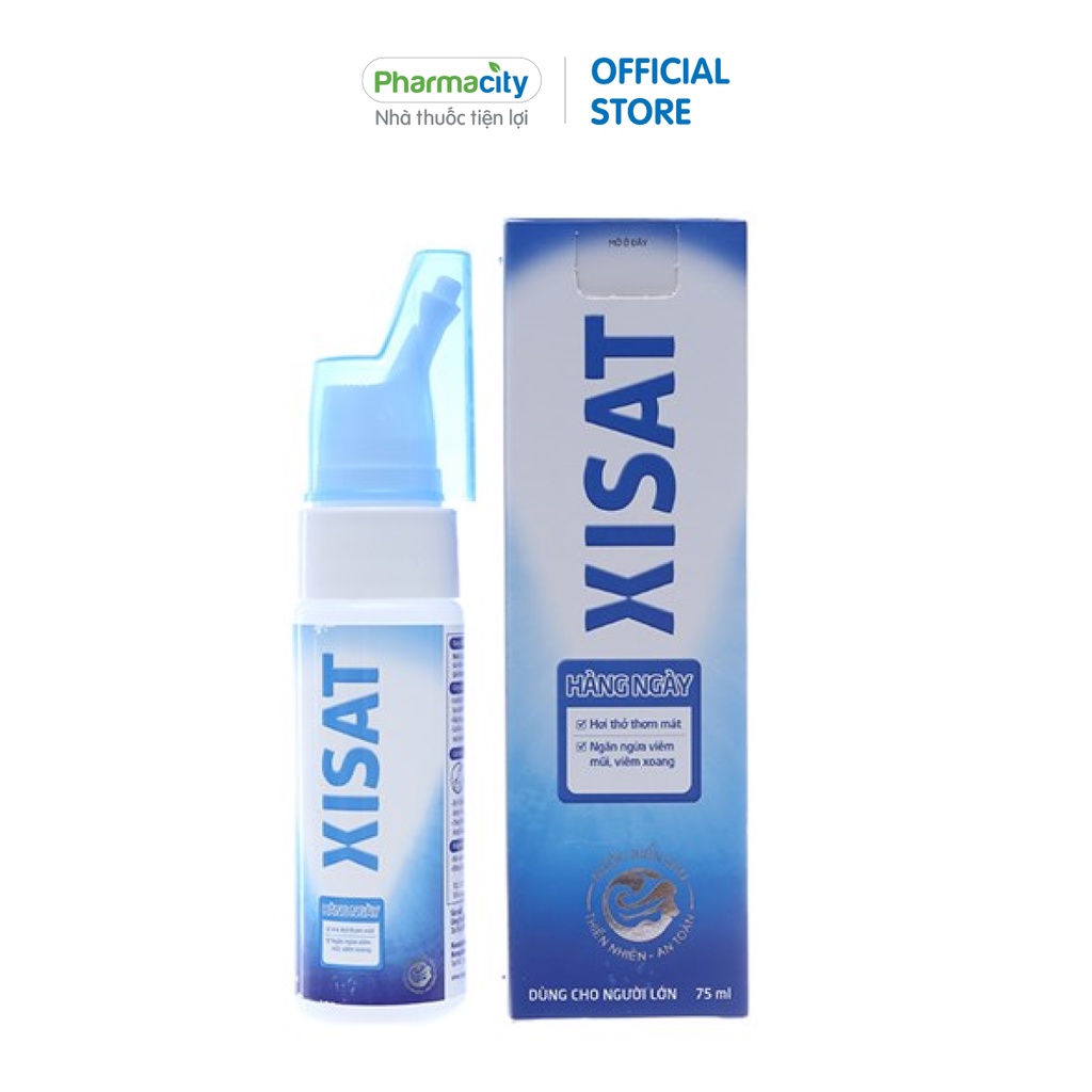 Dung dịch Xisat xịt thông mũi muối biển màu xanh dương (chai 75ml ...