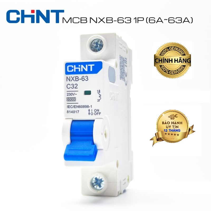 [Chính Hãng] CB 1 pha-CHINT MCB NXB63-Cầu dao Aptomat,CB tép 1A,2A,6A ...