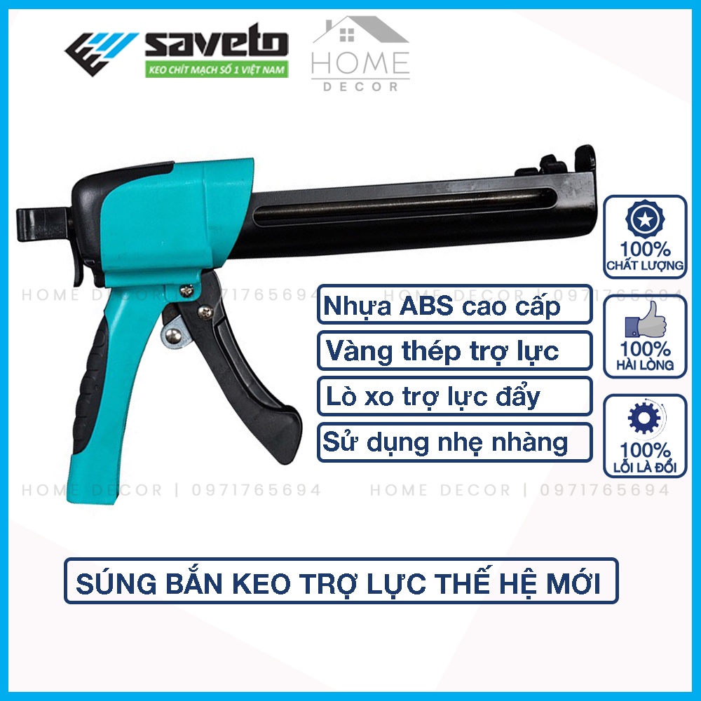 Súng bắn keo Saveto trợ lực cao cấp , Súng bơm keo chà ron Saveto 2 ...