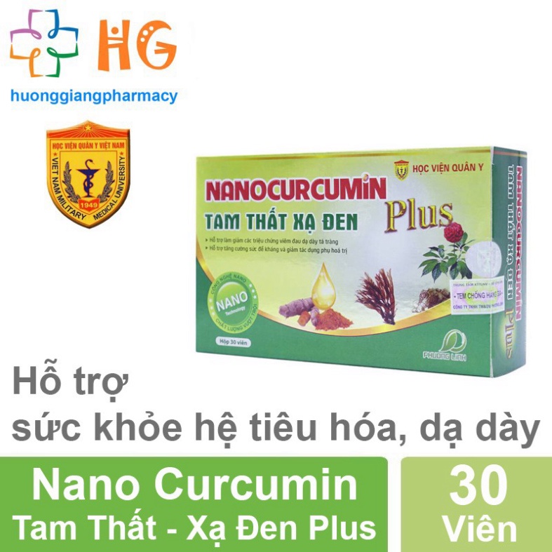 Nano Curcumin Tam Thất Xạ Đen Plus - Học Viện Quân Y (Hộp 30 viên) -Chính Hãng | Shopee Việt Nam