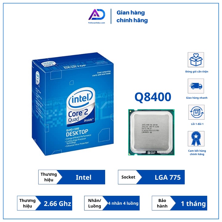 CPU Intel Core 2 Quad Q8400 Bộ Vi Xử Lý Máy Tính Socket 775 - Tin học ...