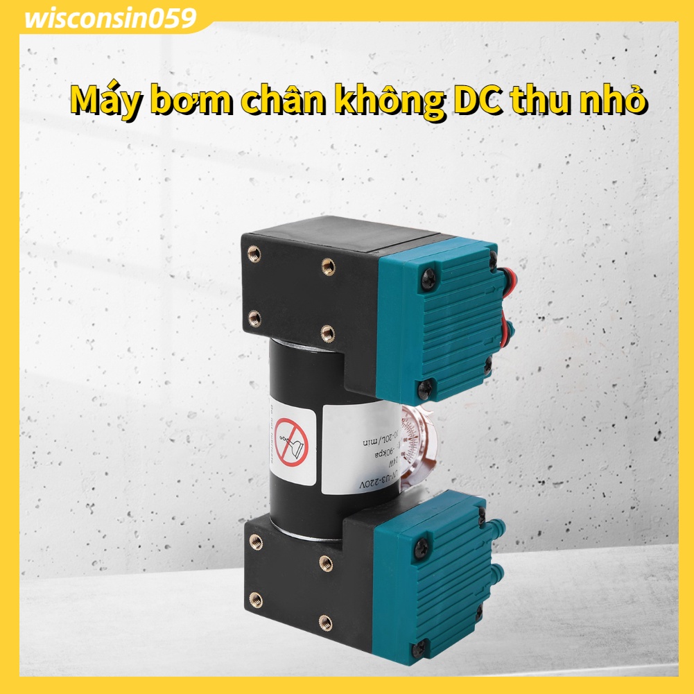 Bơm chân không mini 24W DC12V DC24V AC220V -90 ~ 350kpa lưu lượng lớn 10 20L/ phút tiếng ồn thấp ...