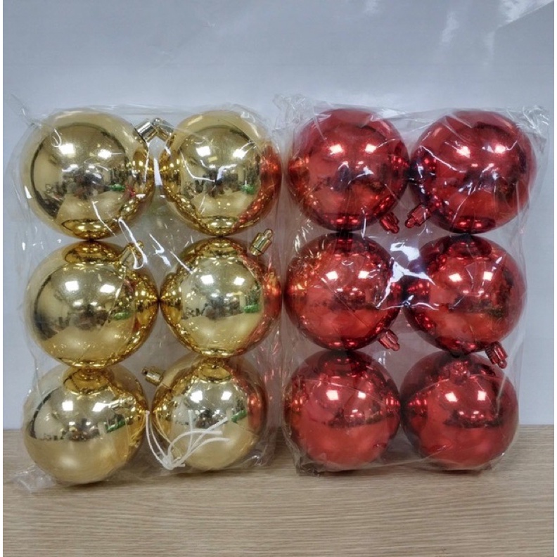 Châu bóng và châu kim tuyến 80li (8cm)trang trí cây thông Noel, trang ...