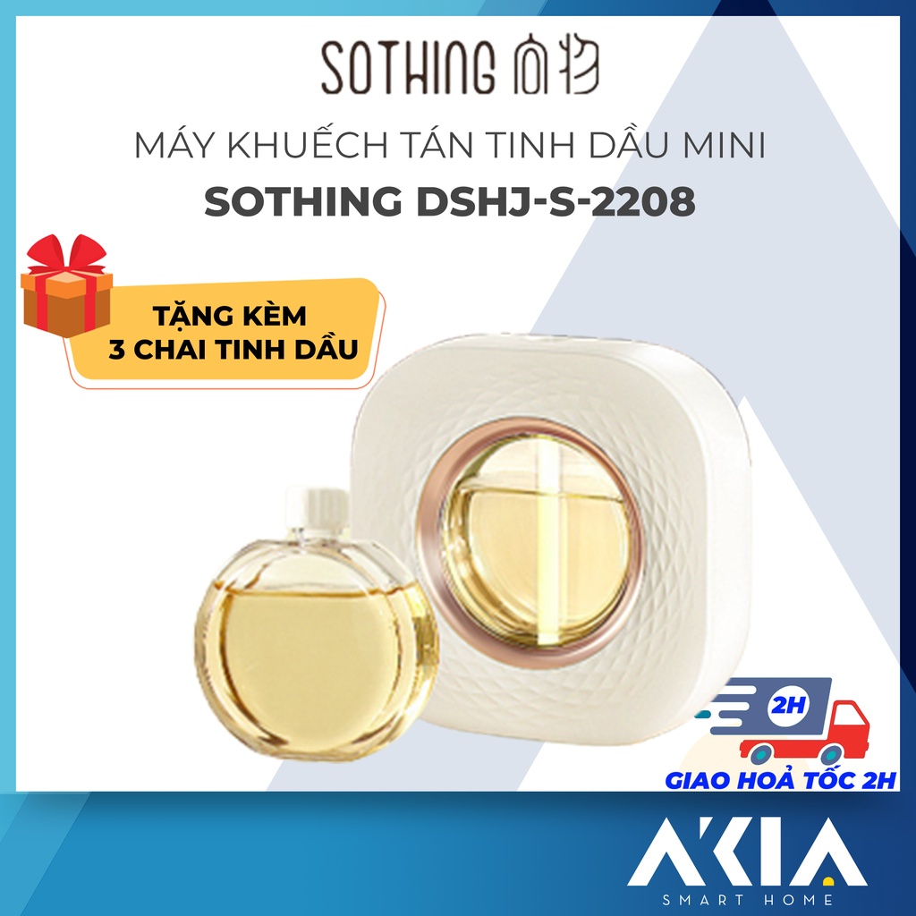 Máy khuếch tán tinh dầu mini SOTHING DSHJ-S-2208 dùng pin, có thể gắn tường, tích hợp đèn ngủ ...