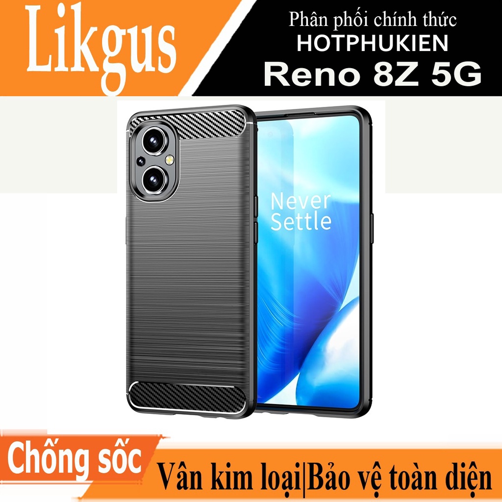 Ốp lưng chống sốc vân kim loại cho Oppo Reno 8Z 5G hiệu Likgus (bảo vệ ...