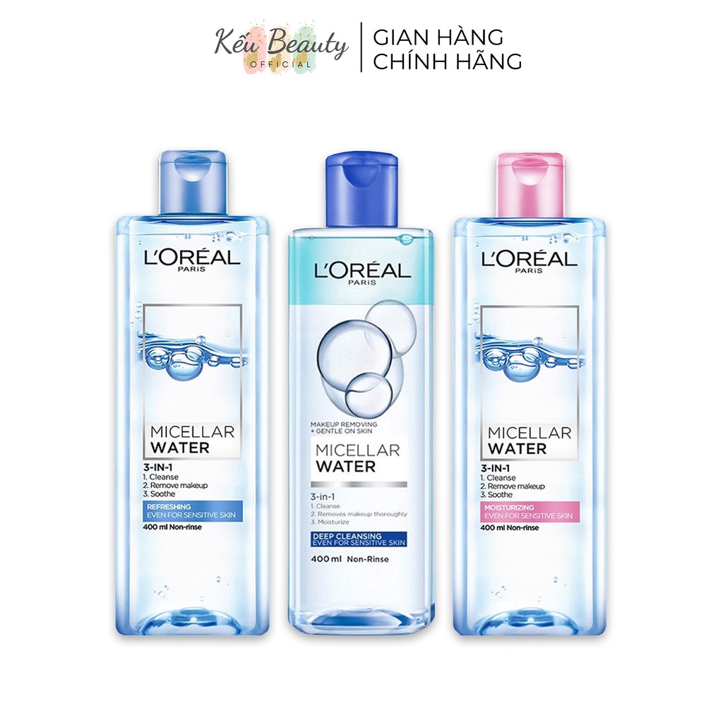 Nước Tẩy Trang Loreal Cho Mọi Loại Da L'Oreal Paris 3-in-1 Micellar Water 400ml | Shopee Việt Nam