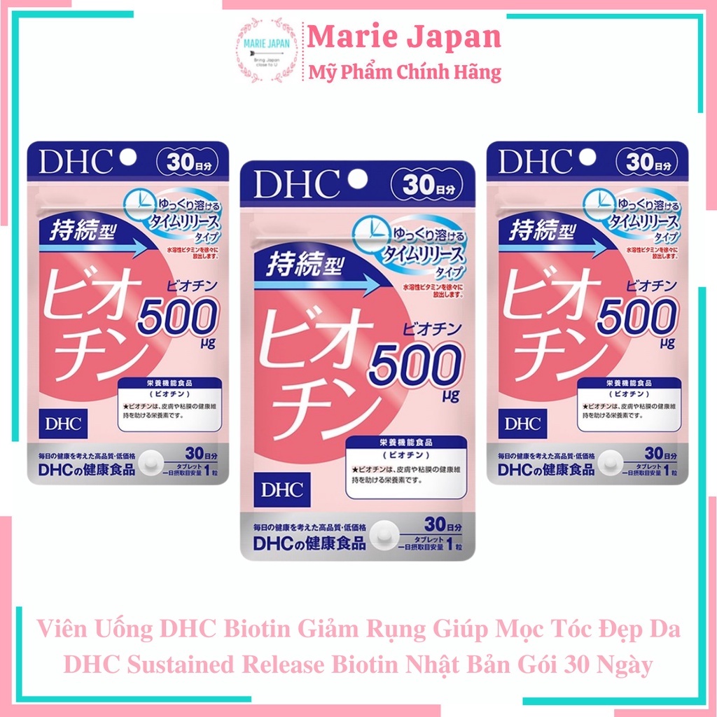 Viên Uống DHC Biotin Giảm Rụng Giúp Mọc Tóc Đẹp Da DHC Sustained ...