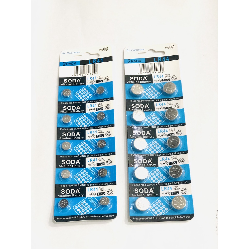 Combo 2 Viên Pin cúc áo SODA AG13 LR41, LR44 357A 1.55V Alkaline ...