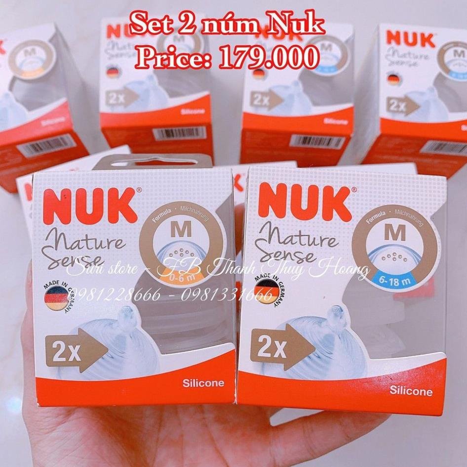 Bộ 2 núm ty NUK Silicone Nature Sense | Shopee Việt Nam