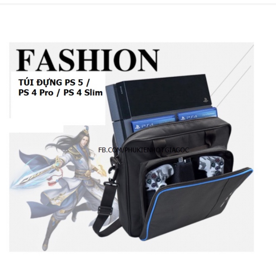 (Sẵn VN) Túi đeo chéo đựng PS 5 / PS4 Slim / PS4 Pro - PS 4 full phụ kiện và tay cầm balo ba lô ...
