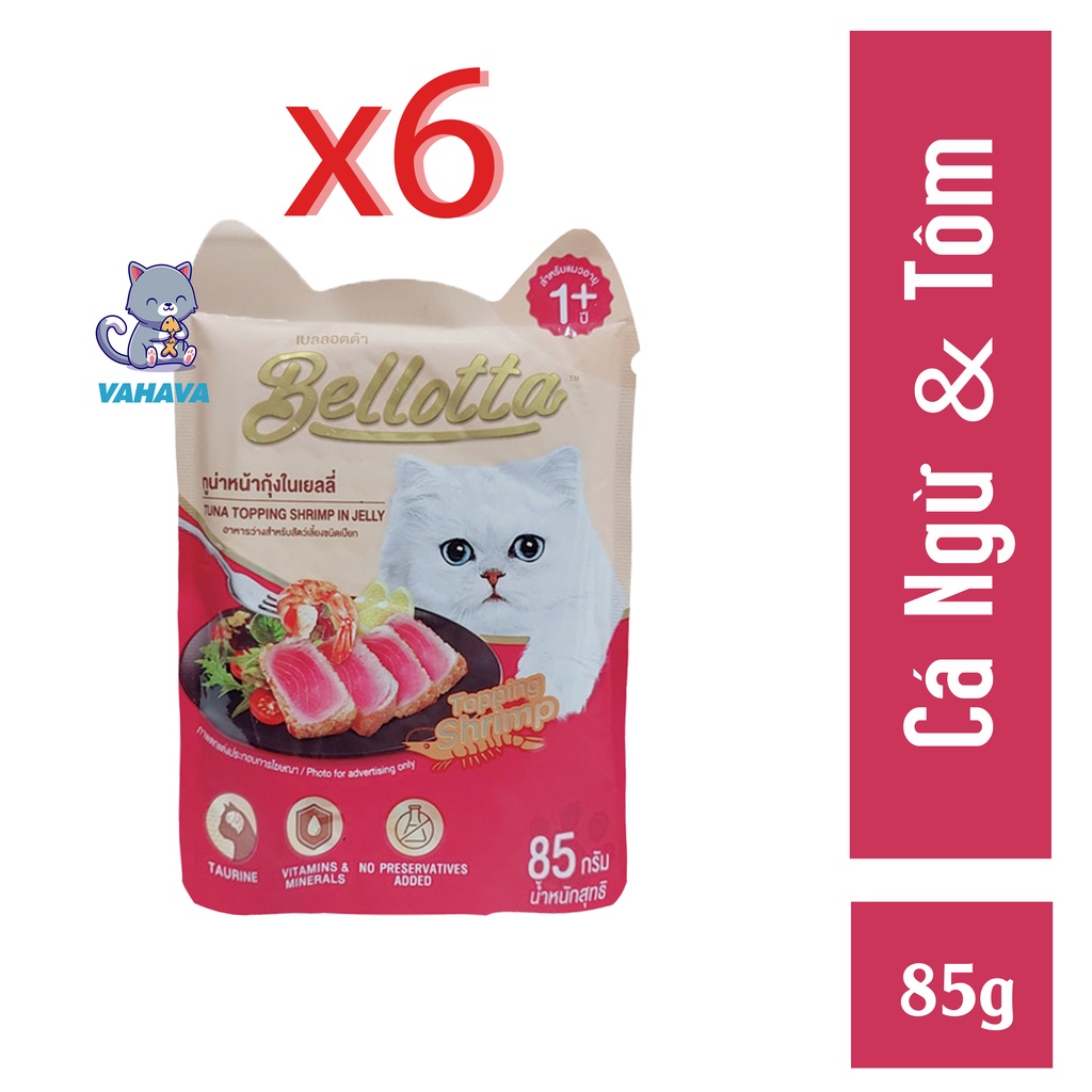 Combo 6 Gói Pate Cho Mèo - Pate Bellotta Dạng Gói 85g Nhiều Vị - VAHAVA ...