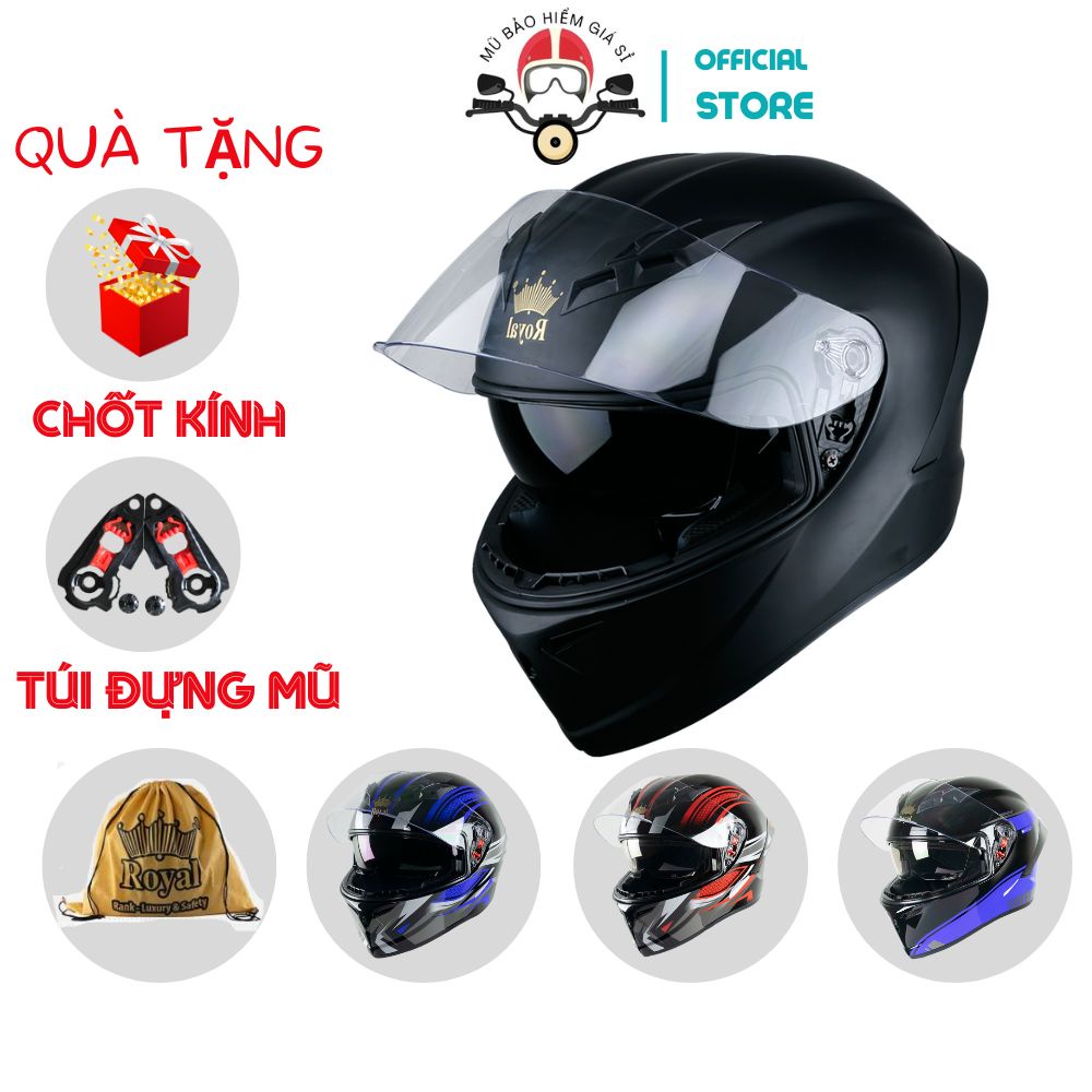 Mũ bảo hiểm fullface có 2 kính Royal M266 hàng chính hãng bảo hành 12 ...