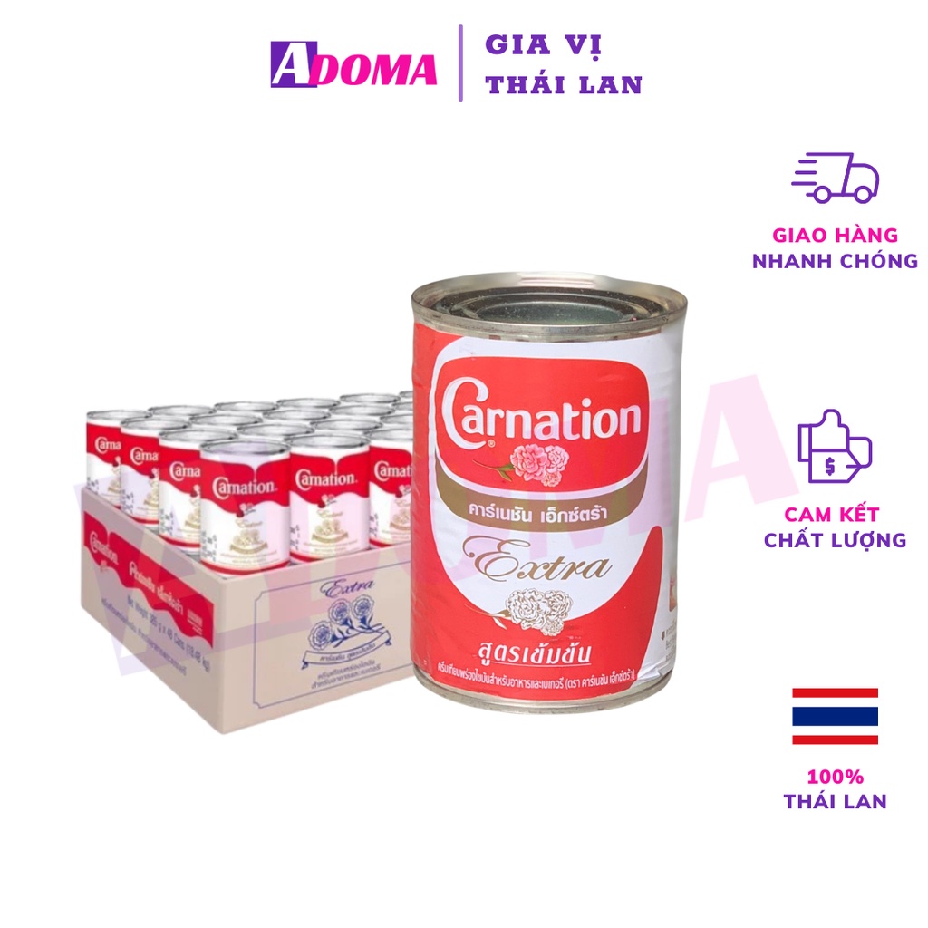 Sữa béo Carnation Extra sữa tươi không đường có xuất xứ Thái Lan, vị ...