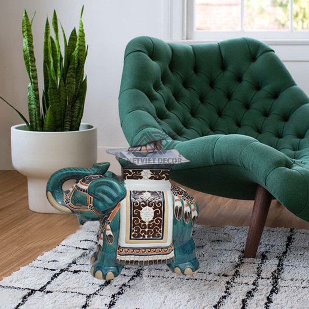 ĐÔN VOI NHÀ VIỆT MÀU XANH NGỌC TIẾT TRẮNG_ NÂU- GỐM SỨ BÌNH DƯƠNG ...