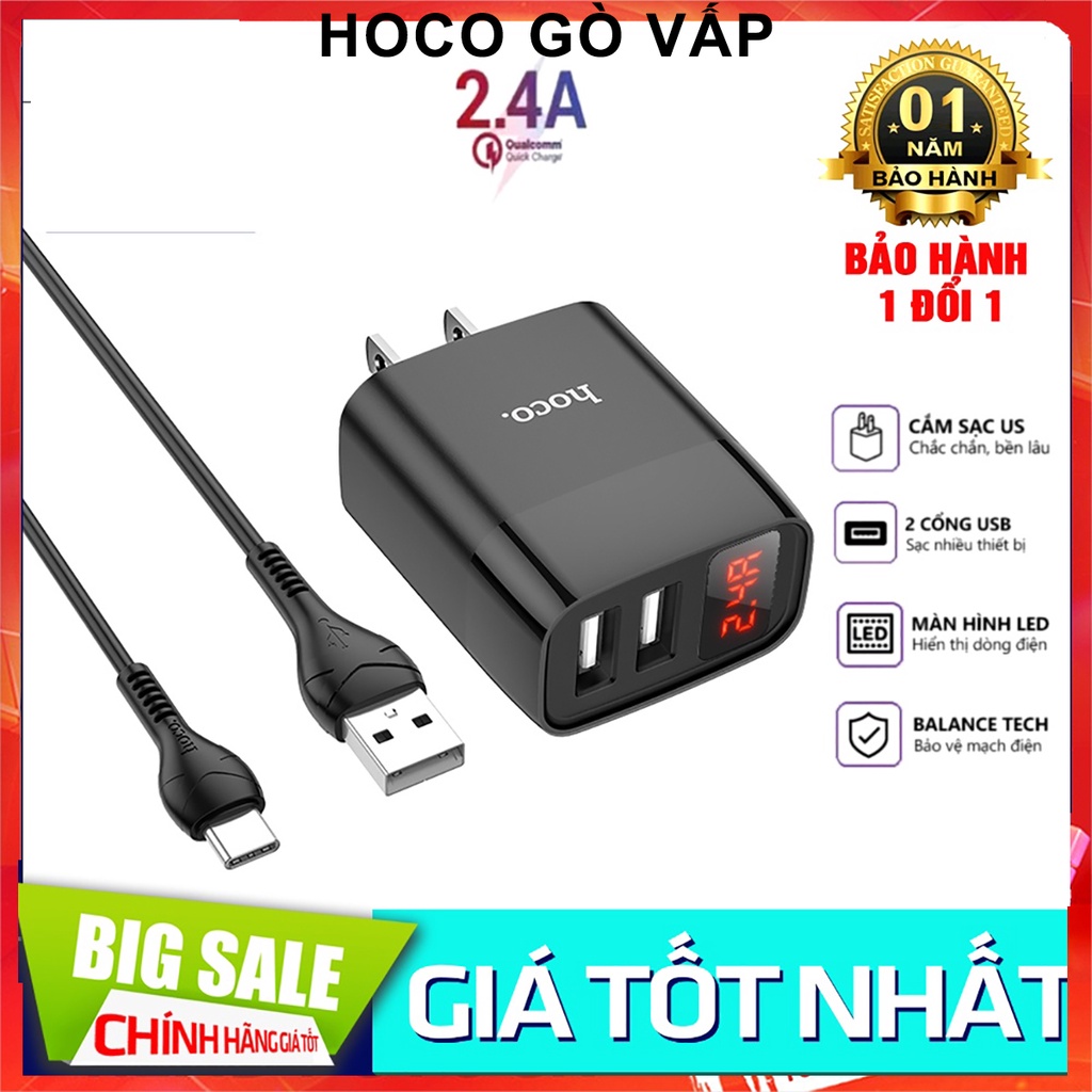 Hoco chính hãng - Bộ Sạc Nhanh Siêu Bền Hoco C86 2.4A Hiển Thị Led với ...