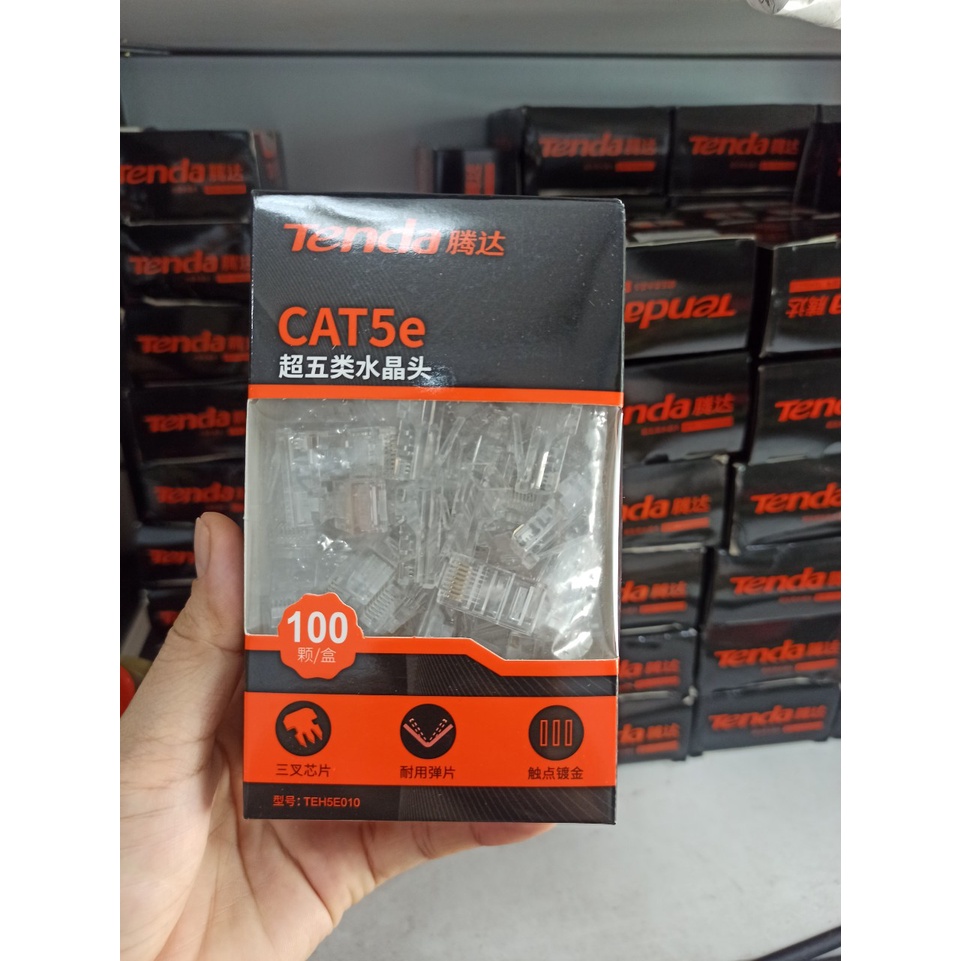 Hạt mạng Tenda, đầu bấm mạng RJ45 Tenda Cat5e , Cat6, hộp jack đầu mạng ...