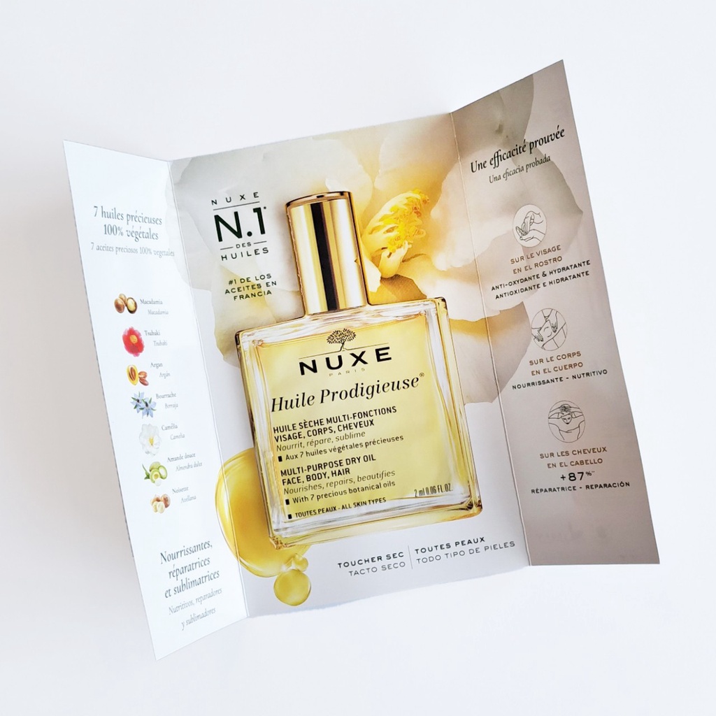[HB GIFT] Dầu khô đa năng chăm sóc tóc, móng, cơ thể, da rạn Nuxe Dry oil Huile prodigieuse 2ml ...