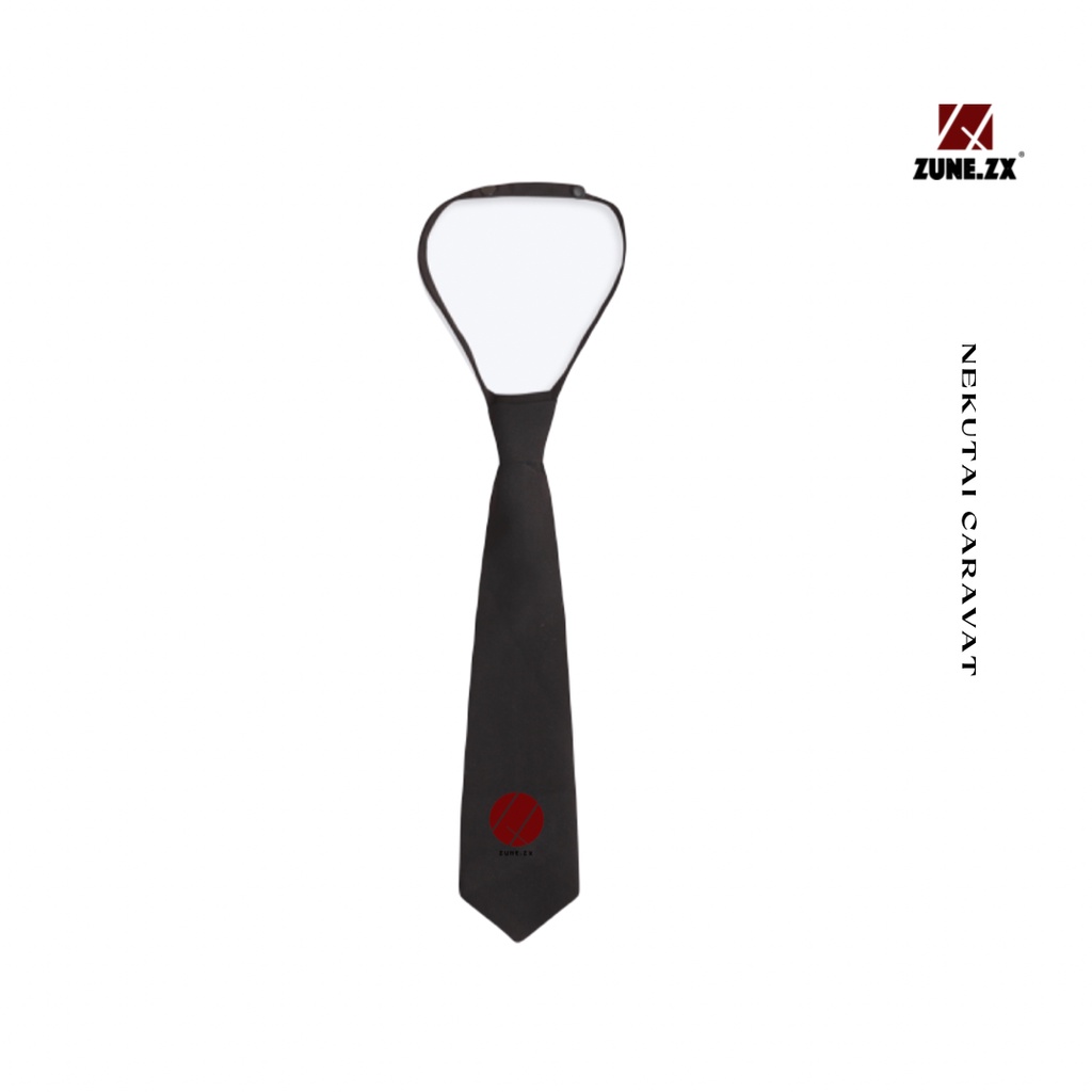 Cà vạt unisex Zune.zx đen thêu logo đỏ phong cách học sinh, Nekutai ...