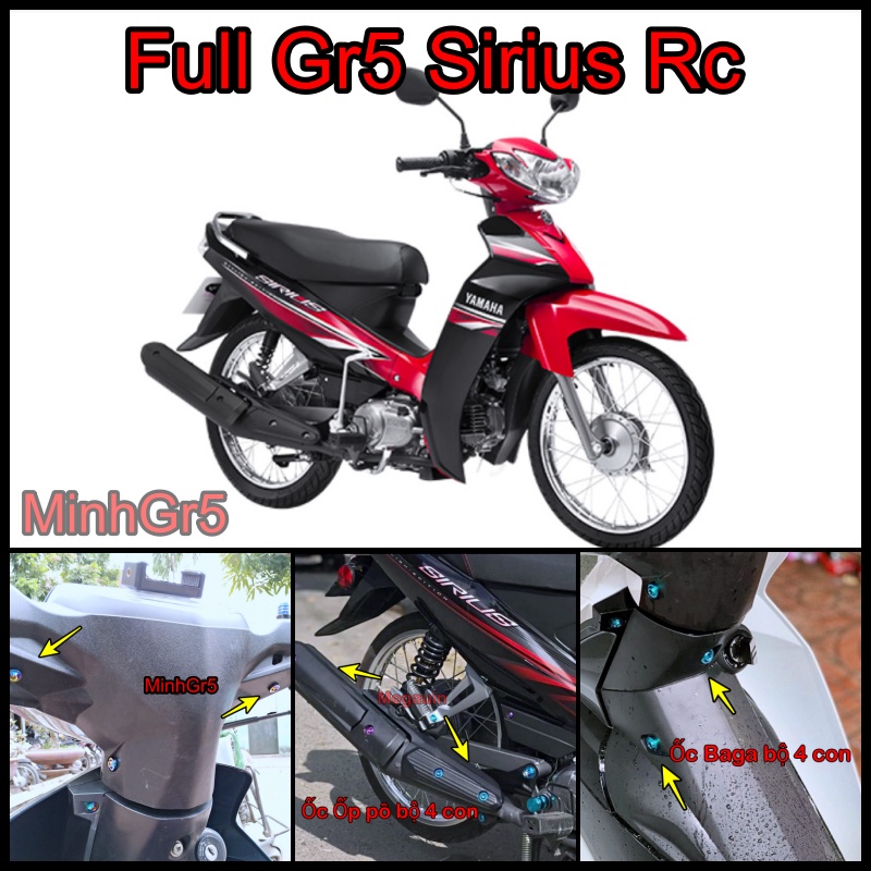 Combo 22 Full Ốc Titan Gr5 Dàn áo Sirius 110cc RC thường 2006-2023 ...