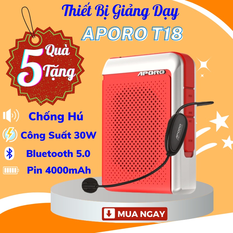 Máy Trợ Giảng Không Dây Aporo T18 Plus, Pin 4000mAh, Công Suất 30W ...