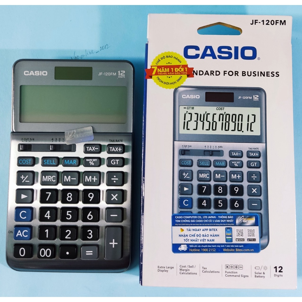 CASIO™ [HÀNG CHÍNH HÃNG] Máy Tính Văn Phòng 12 số JF 120FM | Shopee Việt Nam