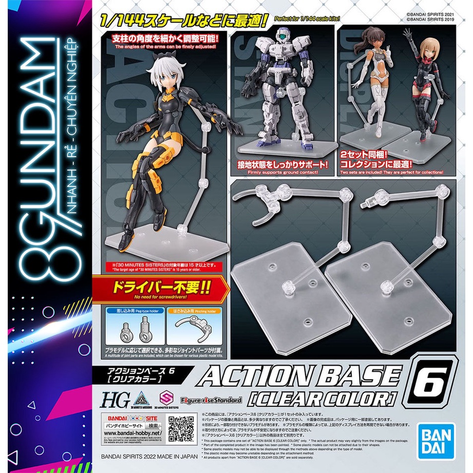 Set 2 Bệ Đỡ Action Base 6 dùng cho Gundam 1/144 SHF Fig 30MM 30MS ...