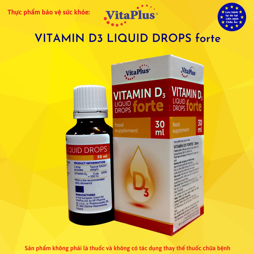 TPBVSK: Vitaplus Vitamin D3 Forte liquid drops bổ sung vitamin D3 tăng ...