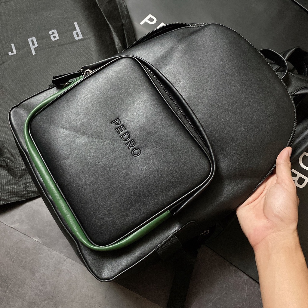 Balo Pedro trơn 2 ngăn viền xanh pm35 | Shopee Việt Nam