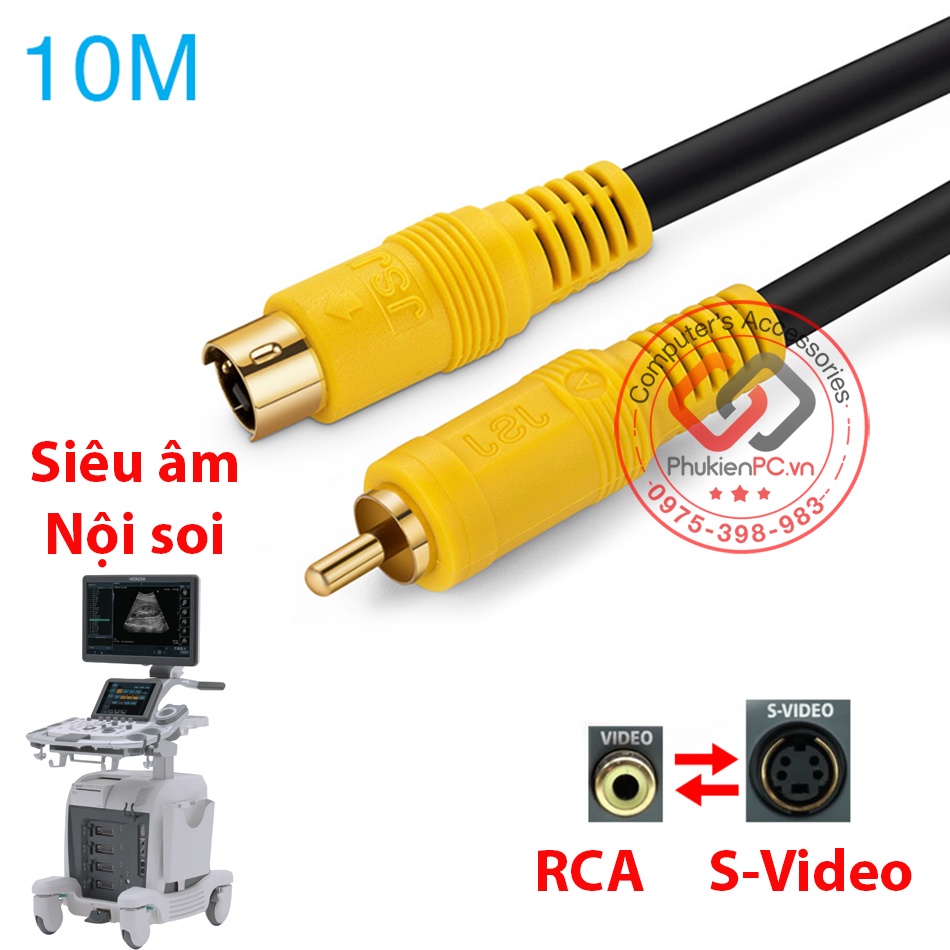 Cáp chuyển đổi S-Video sang AV RCA cho máy siêu âm, nội soi. Kết nối ...