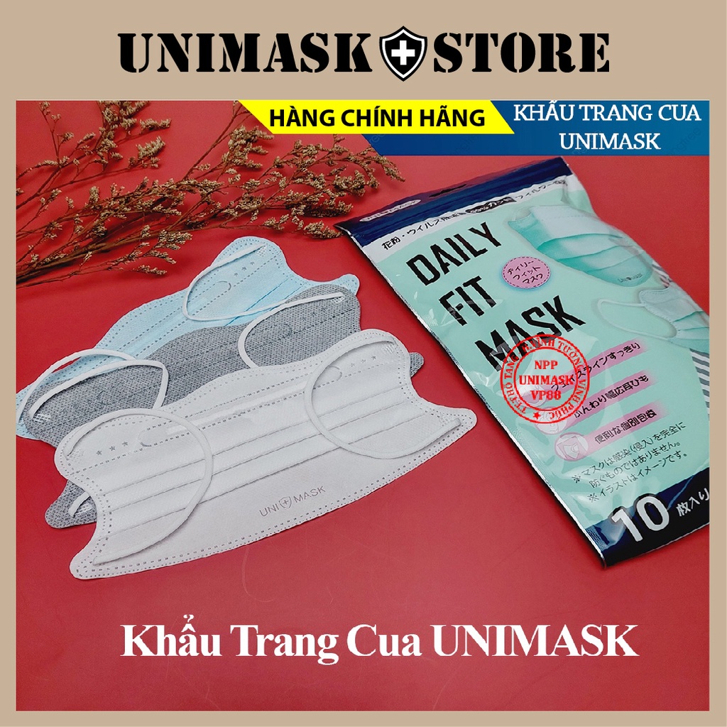 [ 10 Gói 100 Chiếc ] Khẩu Trang UNI KingCrab CUA UNI MASK (Có Tem Kiểm ...