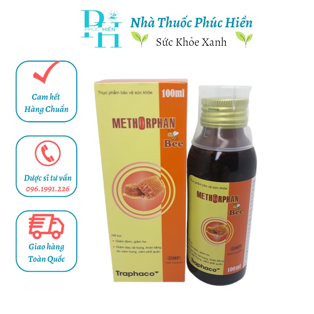 siro ho methorphan bee Traphaco 100ml - dùng cho trẻ em và người lớn ...