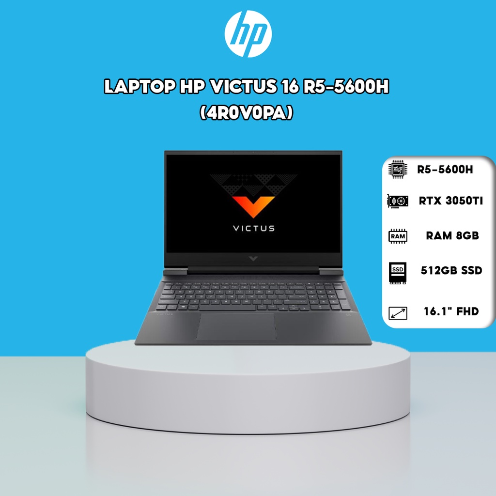 Laptop HP Victus 16 R5-5600H 8GB 512GB RTX3050Ti 16.1' INCH 144Hz W11 ...