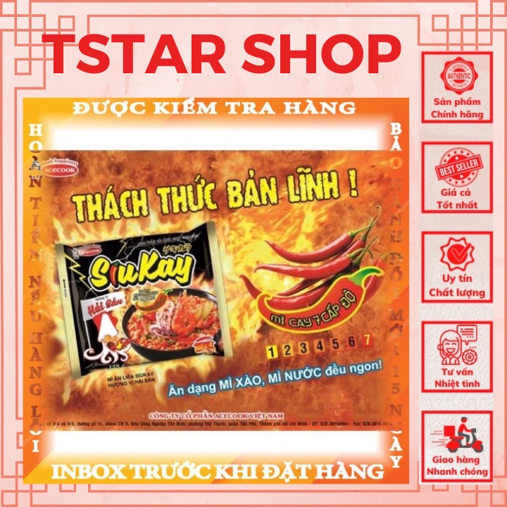 Mì Cay 7 Cấp Độ Acecook Siu Kay Vị Hải Sản/Bò Cay 128g- Tstar Shop ...