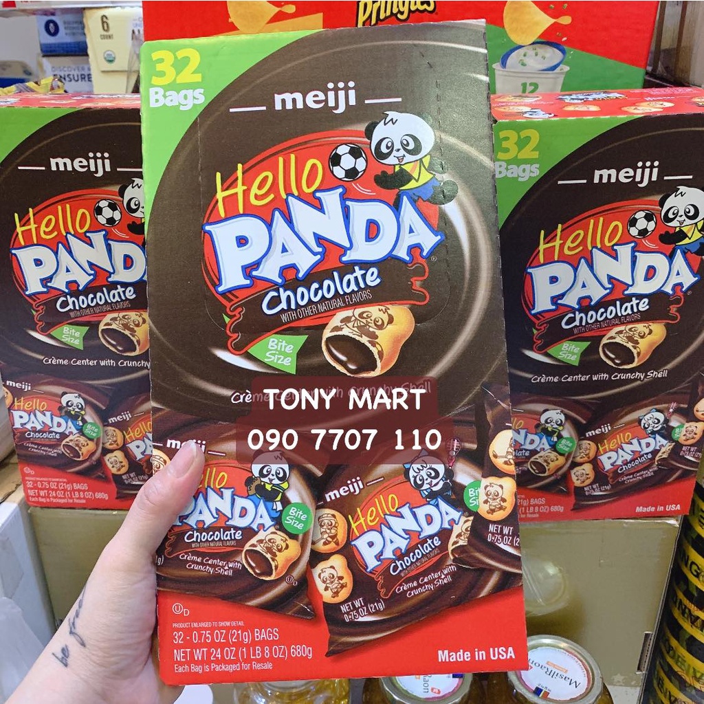 BÁNH GẤU NHÂN CHOCOLATE MEIJI HELLO PANDA CHOCOLATE 680G - USA | Shopee ...