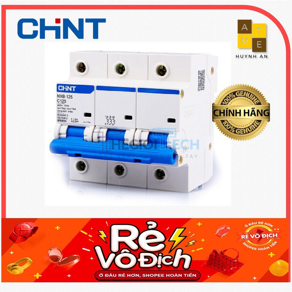 Áp to mát NXB-125 3 Pha 80A - 100A -125A dòng cắt 10kA Hãng CHINT (Hàng chính hãng xuất khẩu ...