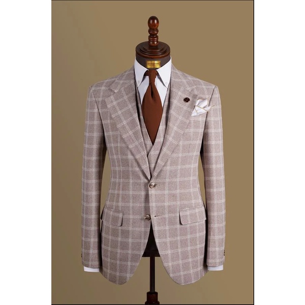ÁO VEST NAM ADAM STORE NÂU KẺ Ô SÁNG AV320 | Shopee Việt Nam