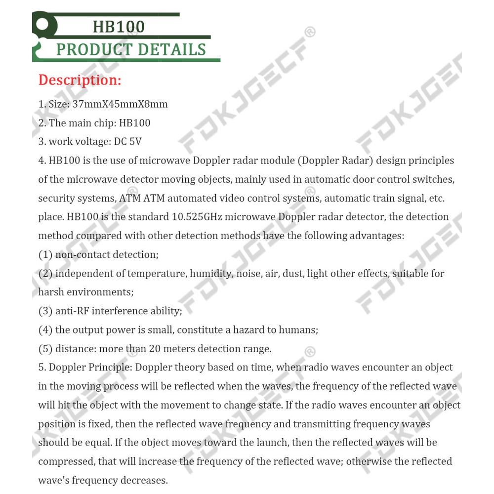 Mô Đun Cảm Biến Chuyển Động Không Dây HB100 HB100 Cho Lò Vi Sóng ...