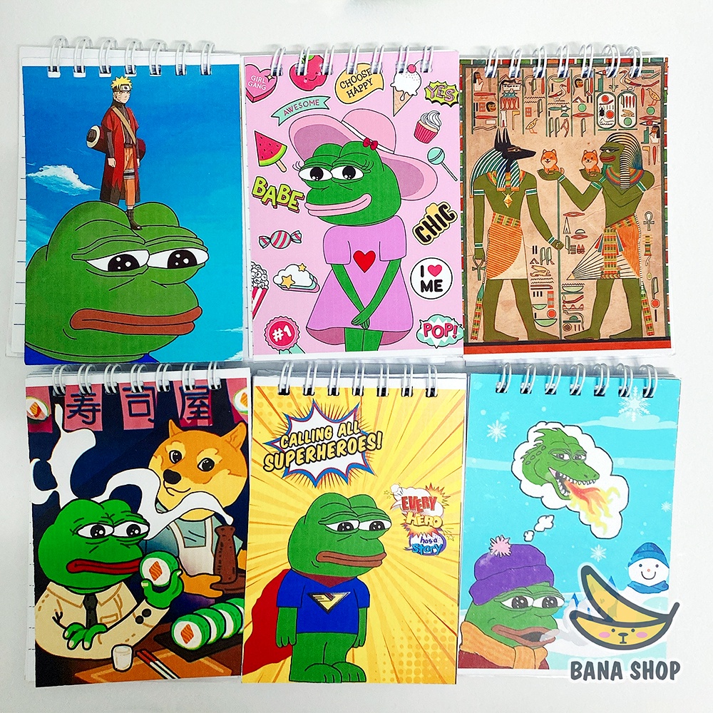 Sổ lò xo mini A7 ếch xanh Pepe sad frog siêu bựa cho vozer | Shopee ...