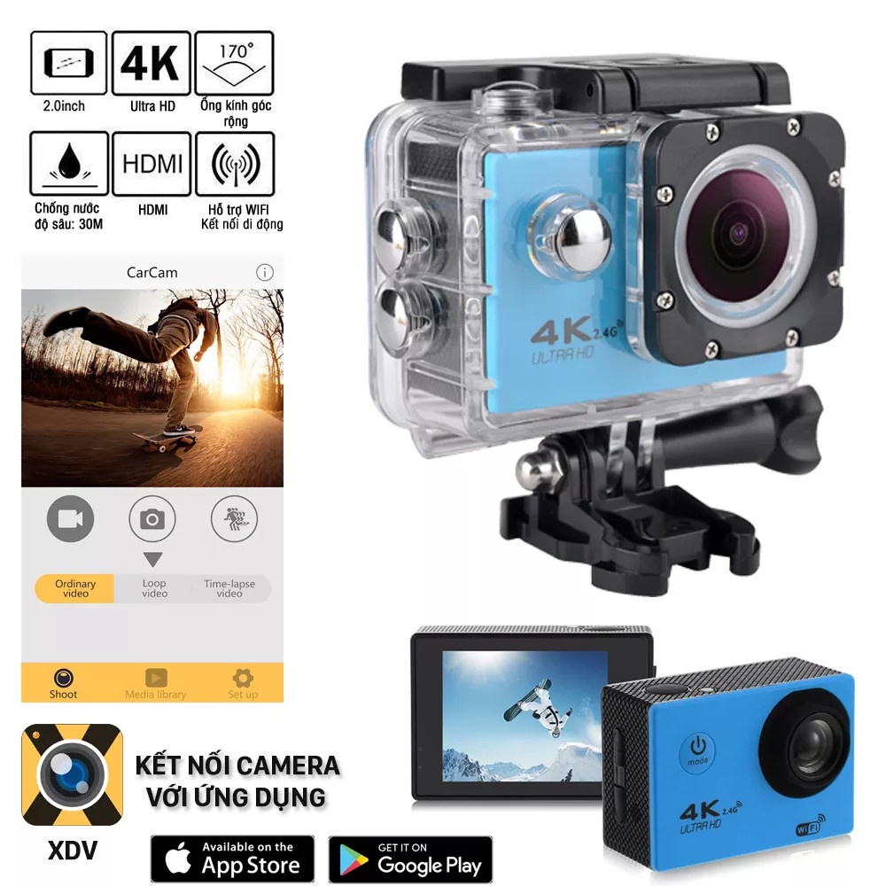 Camera hành trình Sport 4K UltraHD - Hỗ trợ kết nối WIFI, điều khiển ...
