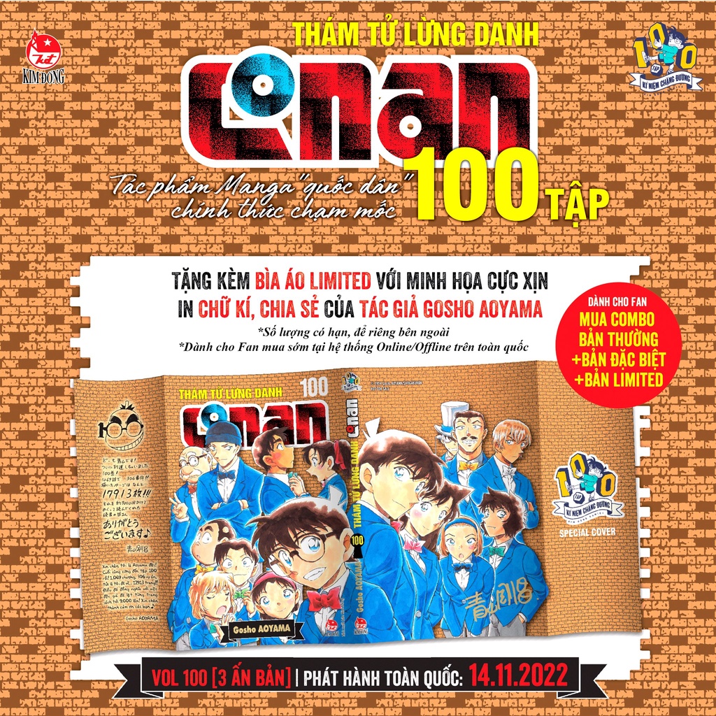 Truyện tranh - Combo Conan Tập 100 - Bản thường + Đặc biệt + Limited ...
