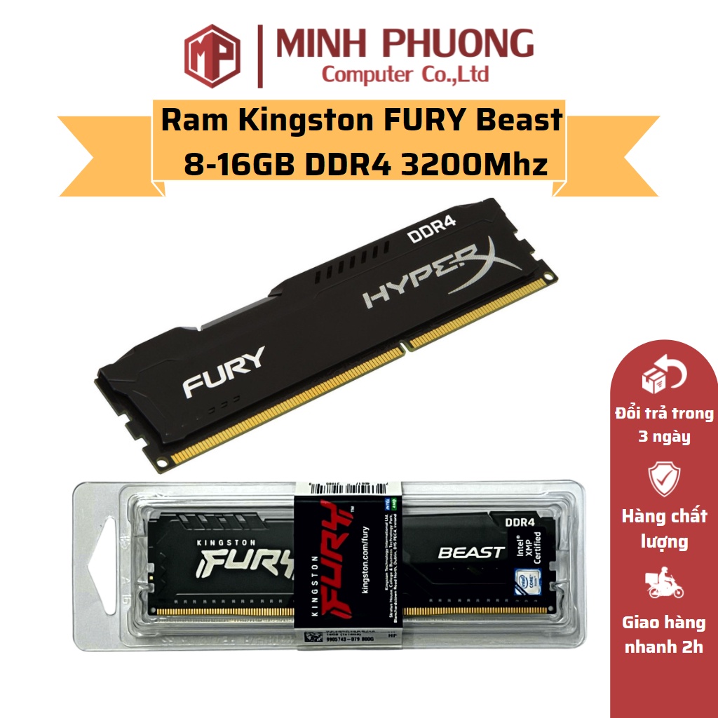 Ram Kingston FURY Beast 8GB 16GB DDR4 3200Mhz - Hàng Chuẩn Chính Hãng ...