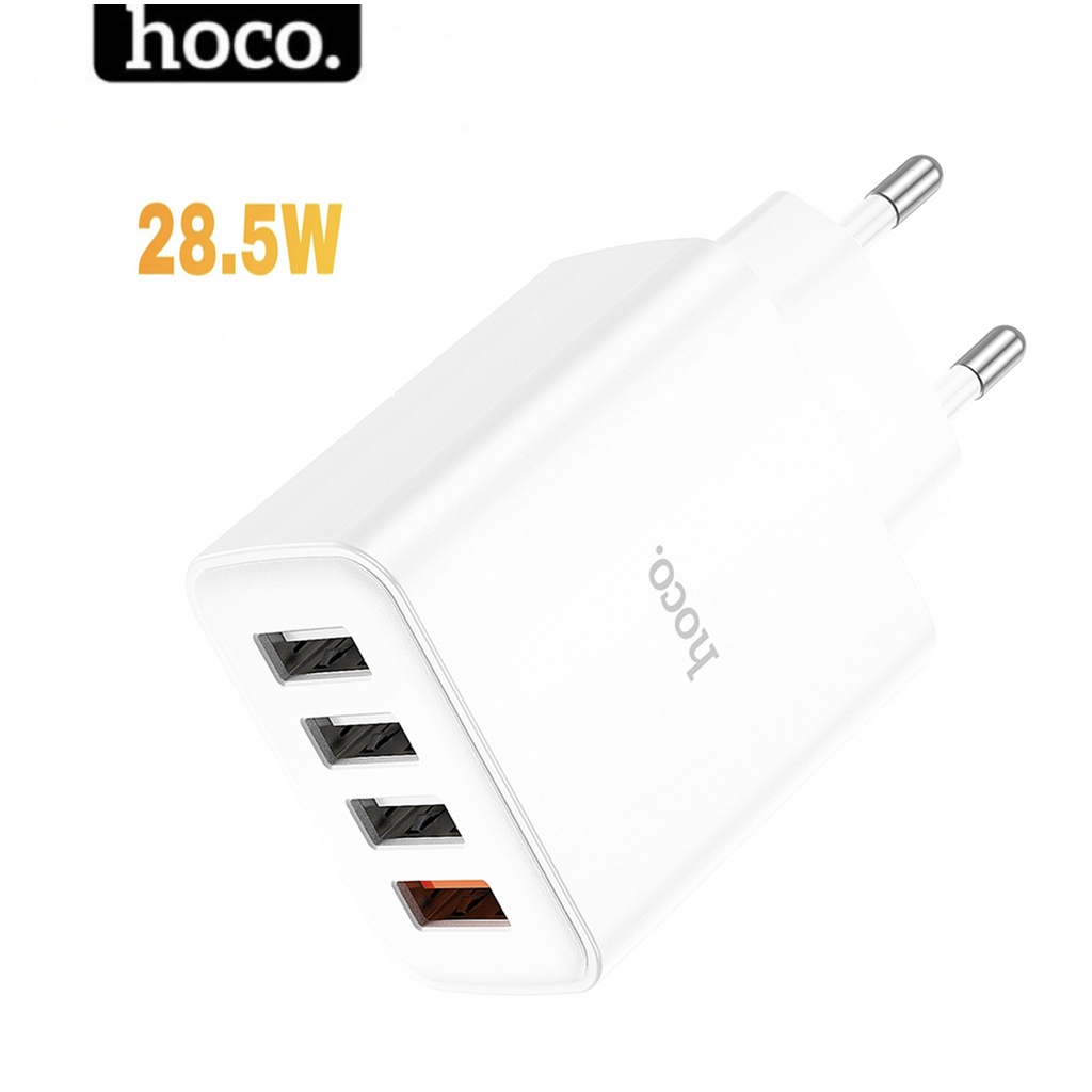Cốc sạc nhanh 28.5W/18W C102A Hoco 4 cổng USB chân tròn tiêu chuẩn ...