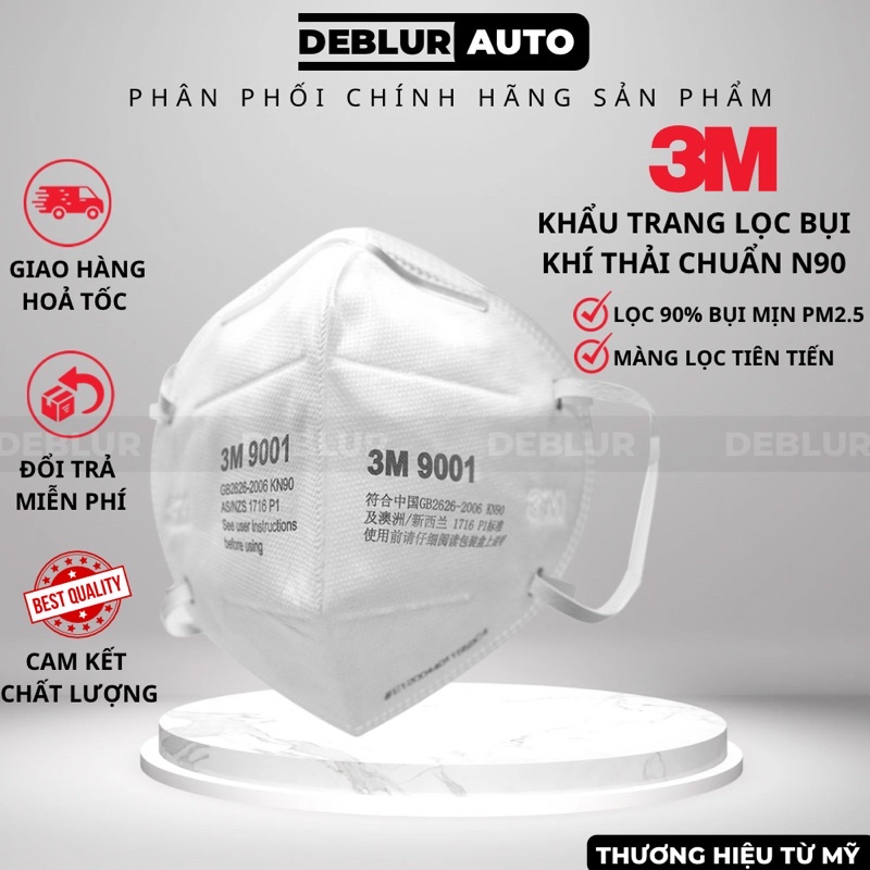 [CHÍNH HÃNG 3M] Khẩu Trang 3M 9001 Lọc 90% Bụi Mịn PM2.5 & Khí Thải ...