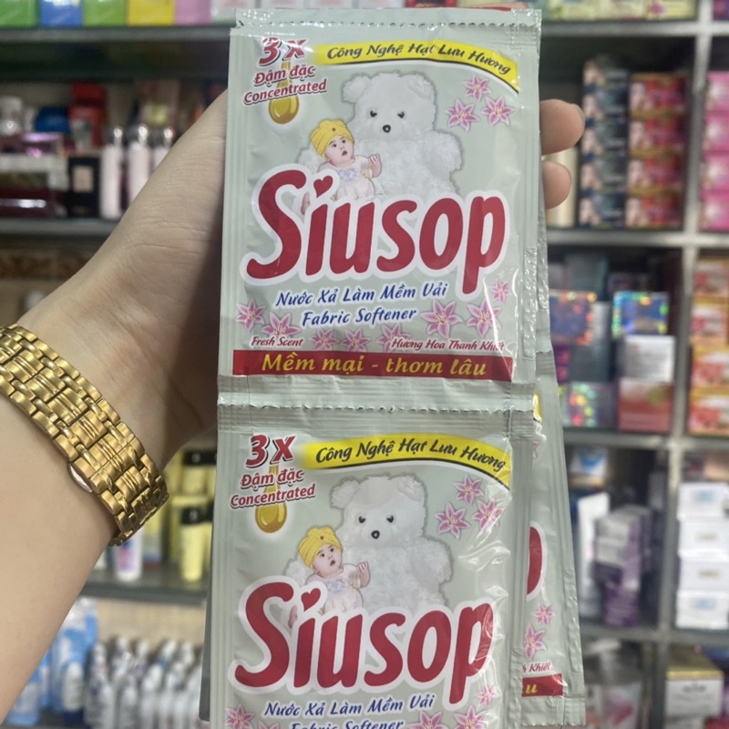 Nước xả vải Siusop 3X đậm đặc hương hoa thanh khiết dây 16ml x 10 gói/1 ...