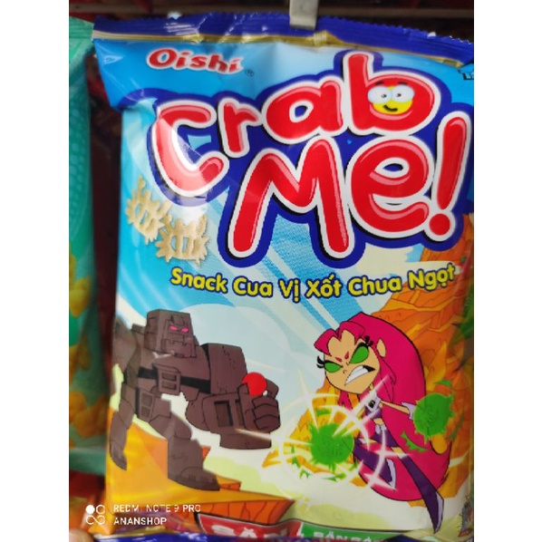 2 gói bim bim snack oishi Crab me, snack cua vị xốt chua ngọt gói 35g ...
