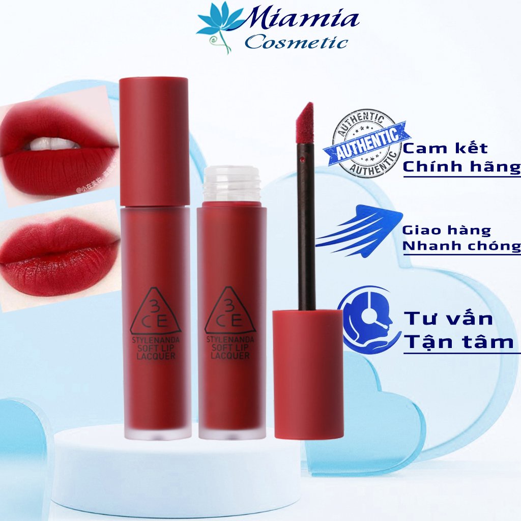 Son 3CE Lacquer Change Mode Đỏ Lạnh Mịn Lì Tôn Da 3CE Soft Lip Lacquer 4ml [CHÍNH HÃNG CHECK ...